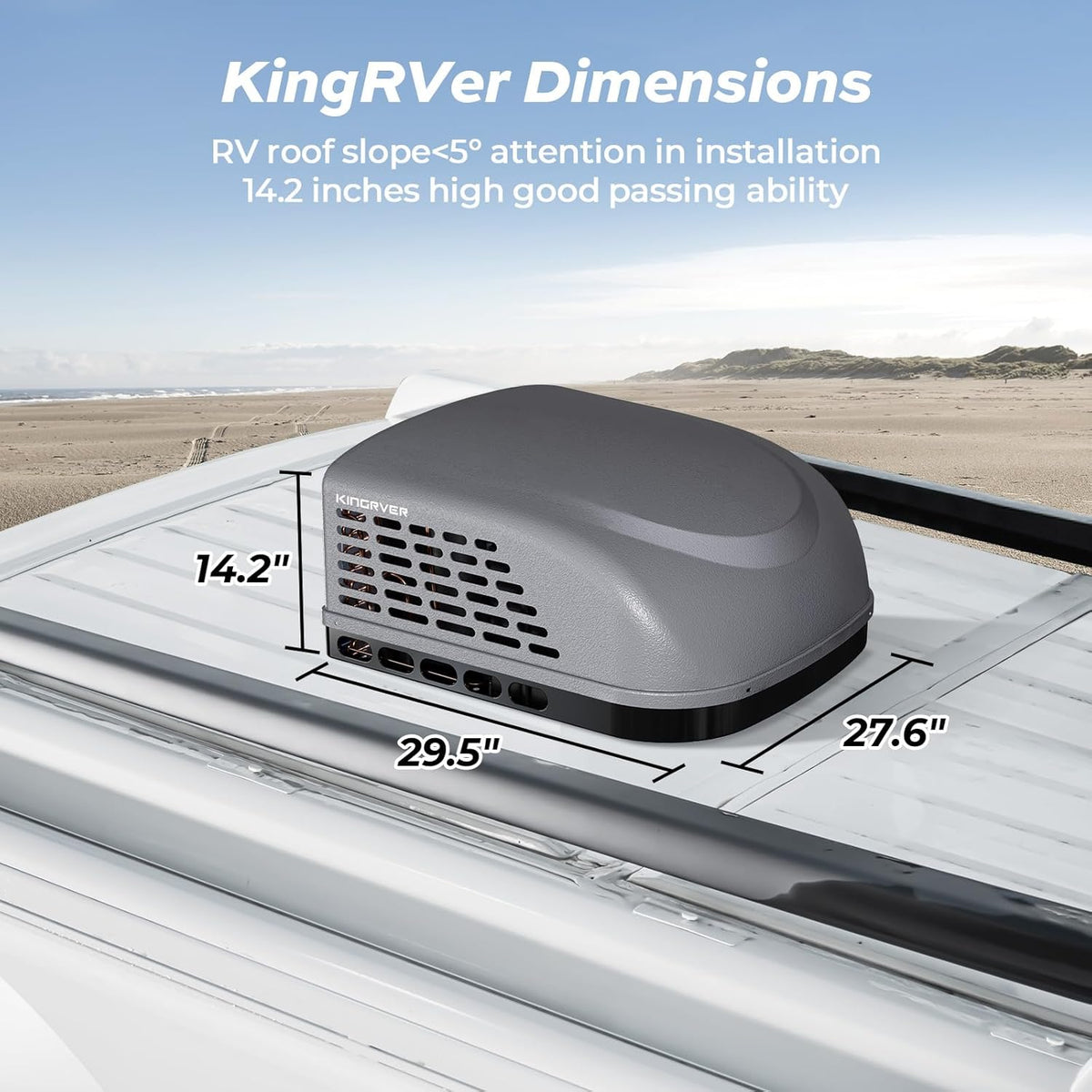 KINGRVER RV AC Unit 13500 BTU | Non-Ducted Rooftop Air Conditioner Coo